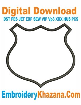 Shield Shape Embroidery Design | Embroidery Khazana