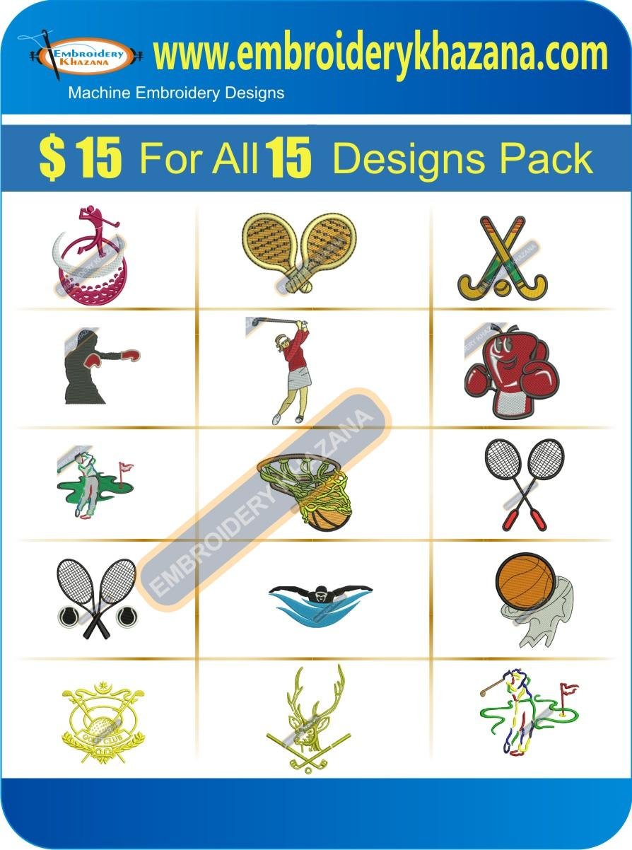 Sports Embroidery Design Pack | Sports Machine Embroidery Patterns ...