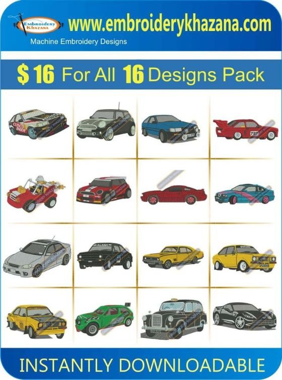 Car Embroidery designs bundle